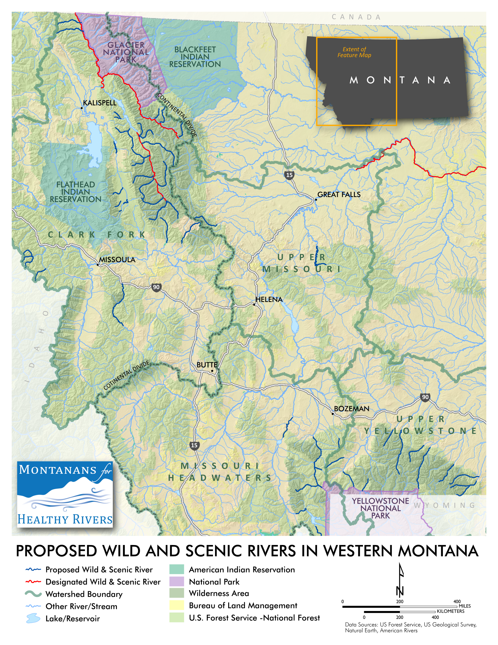 map of rivers in montana