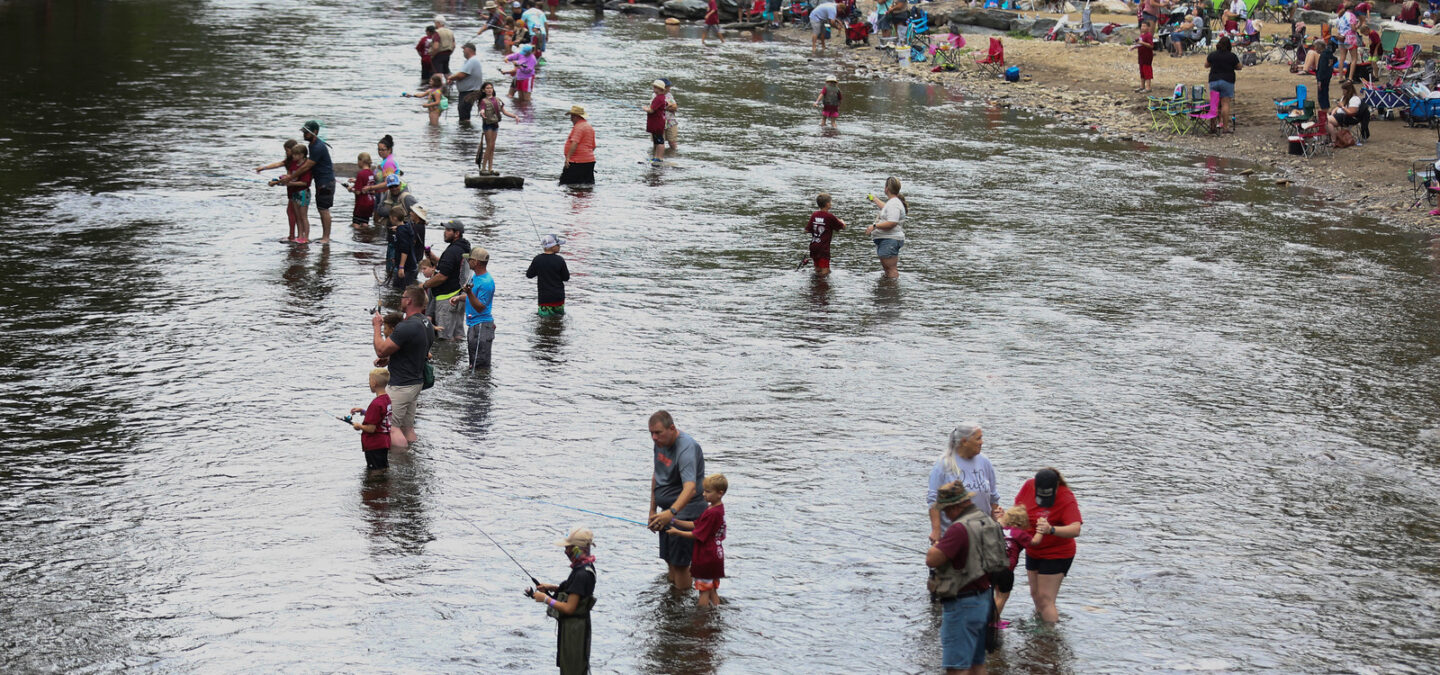 Eastern Band of Cherokee Indians Honoring Long Man Day with a river ...